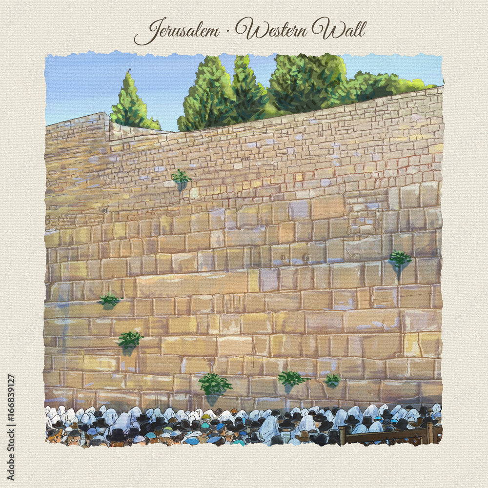 Western Wall Jerusalem, prayer. David's city - old city of Jerusalem ...