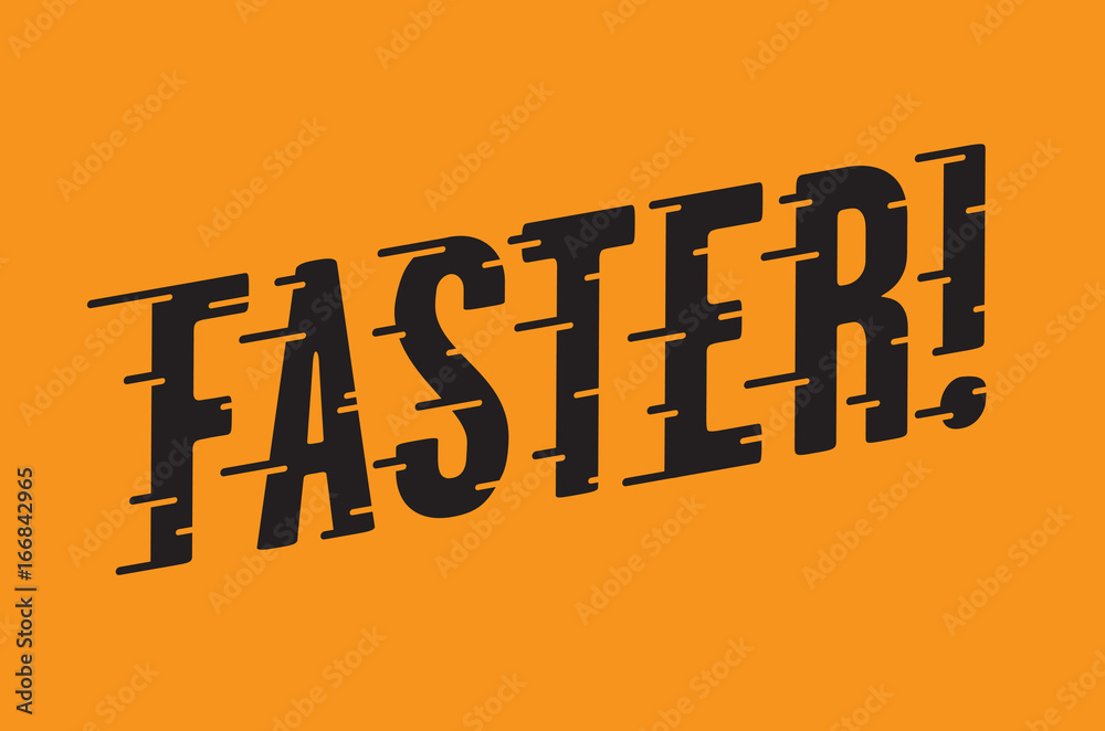 Faster Retro Typography with Speed Lines Vintage style vector hot rod ...