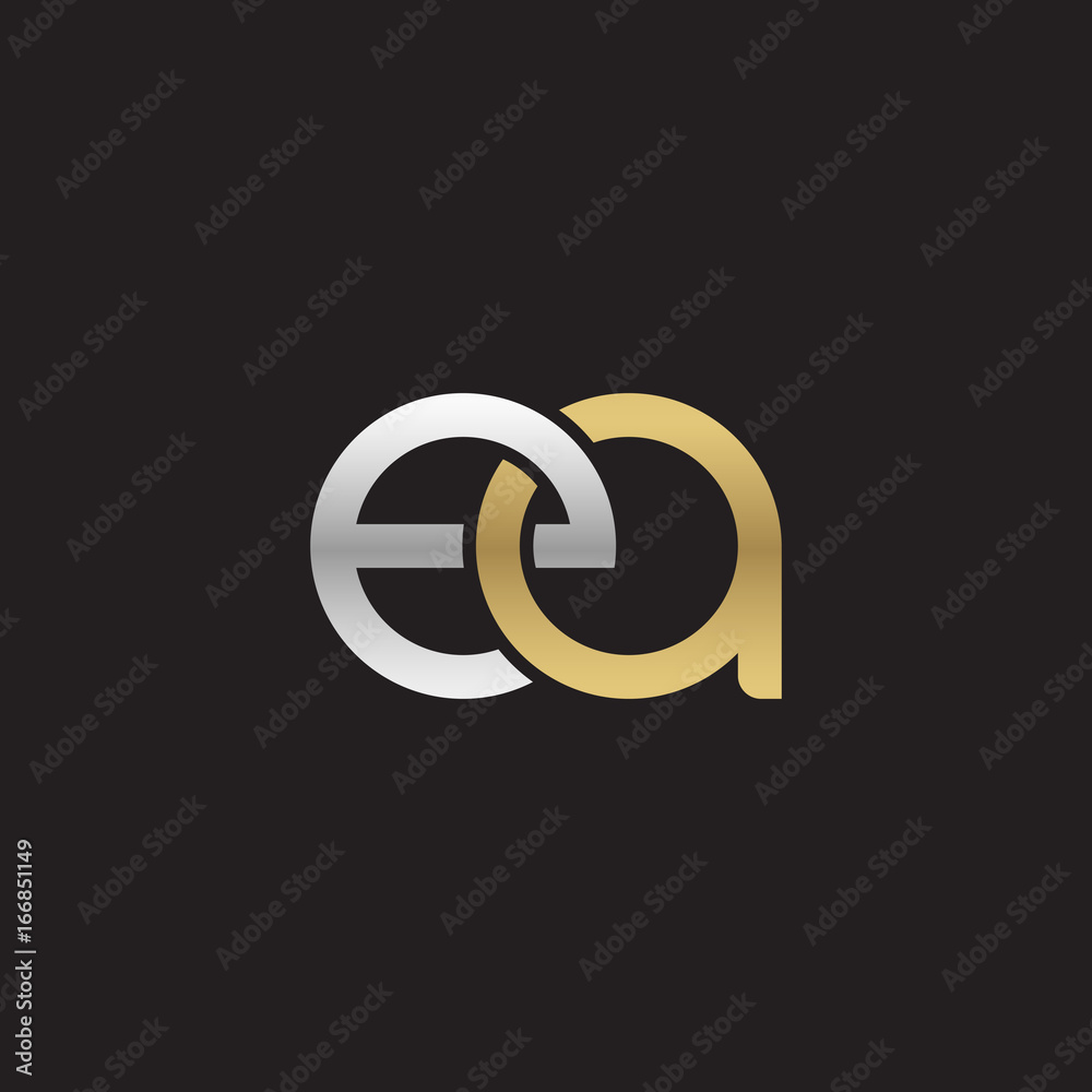 Initial lowercase letter ea, linked overlapping circle chain shape logo ...