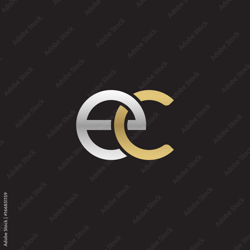 Initial lowercase letter ec, linked overlapping circle chain shape logo ...