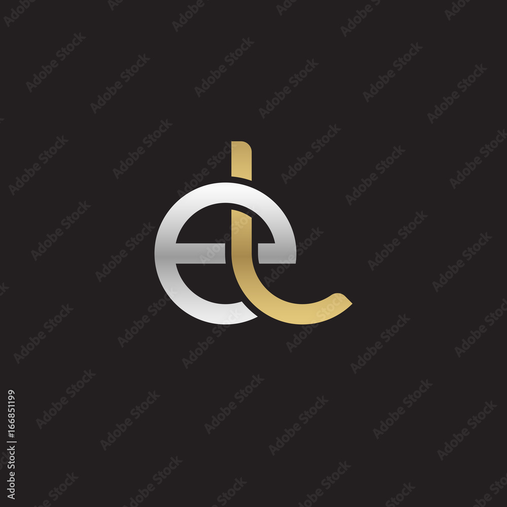 Initial lowercase letter el, linked overlapping circle chain shape logo ...