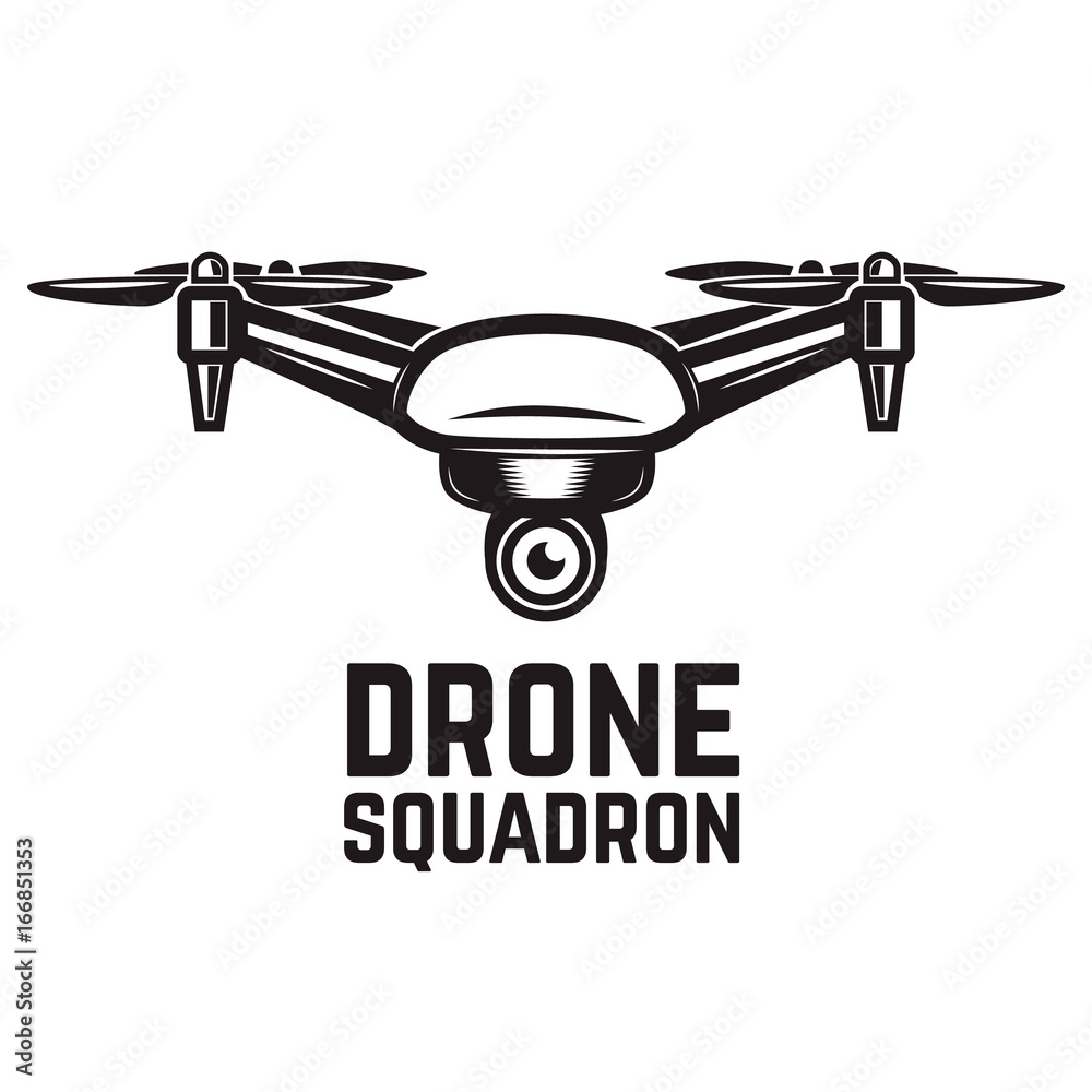 Drone illustration isolated on white background. Design elements for ...