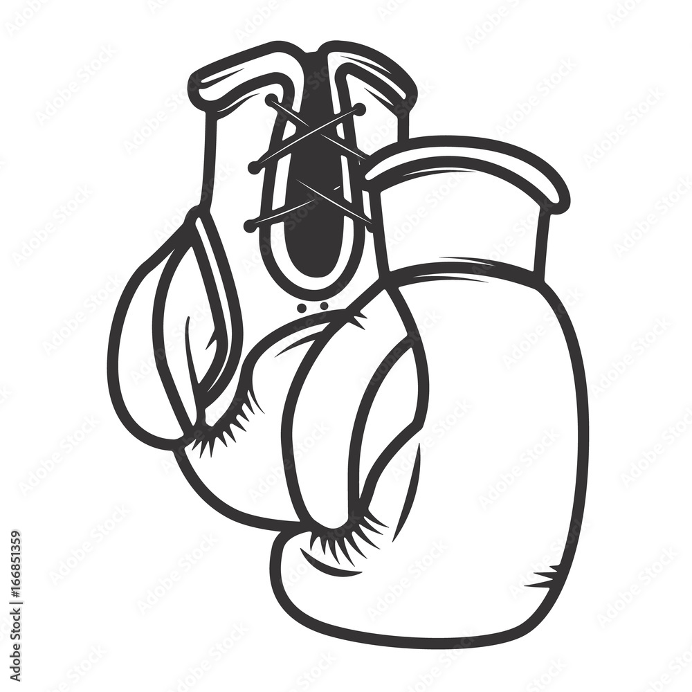 Boxing gloves isolated on white background. Design elements for logo ...