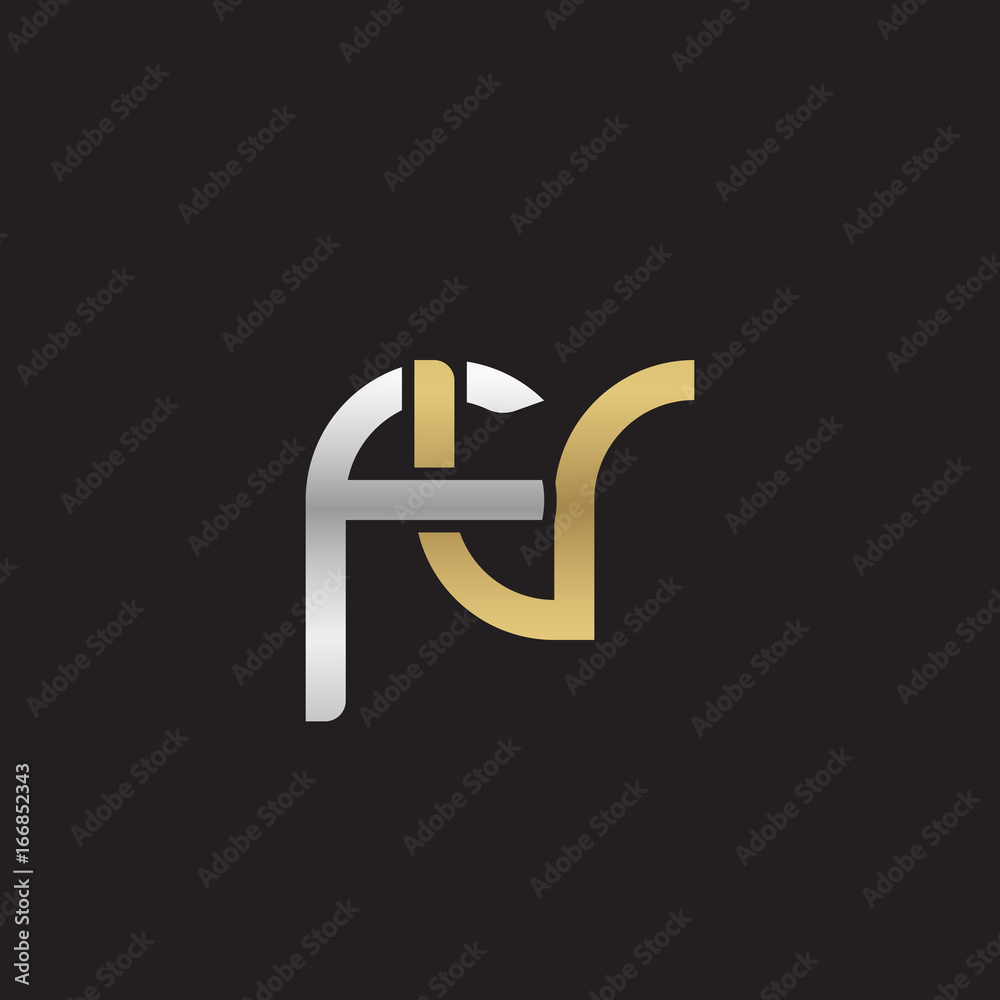 Initial lowercase letter fv, linked overlapping circle chain shape logo ...