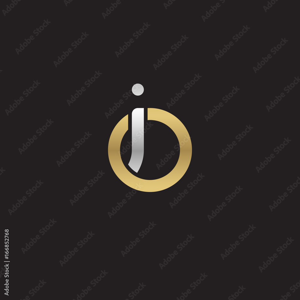 Initial lowercase letter io, linked overlapping circle chain shape logo ...