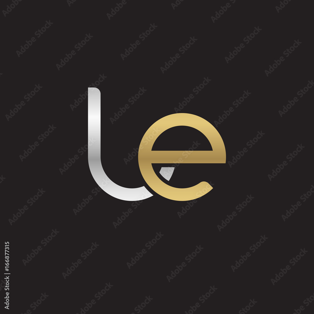 Initial lowercase letter le, linked overlapping circle chain shape logo ...