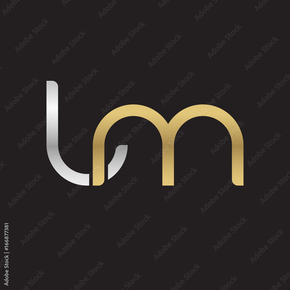 Initial lowercase letter lm, linked overlapping circle chain shape logo ...