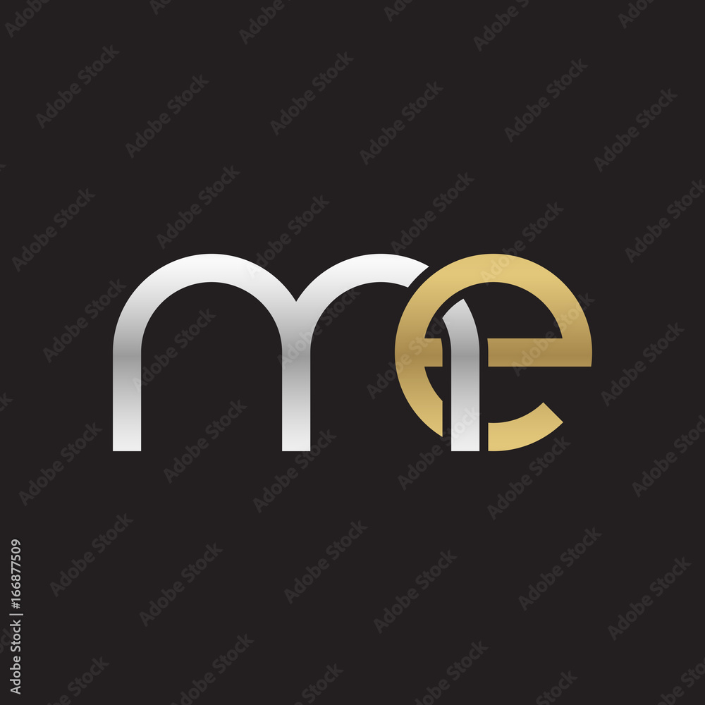 Initial lowercase letter me, linked overlapping circle chain shape logo ...