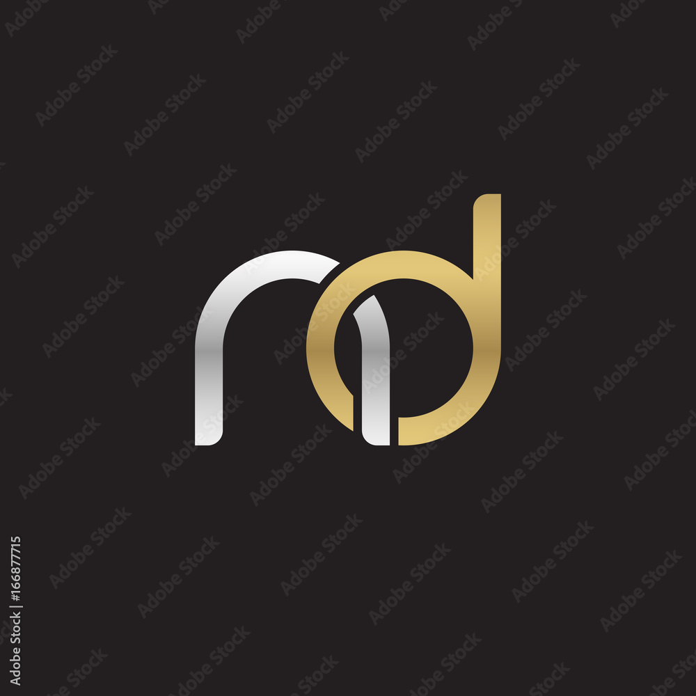 Initial lowercase letter nd, linked overlapping circle chain shape logo ...