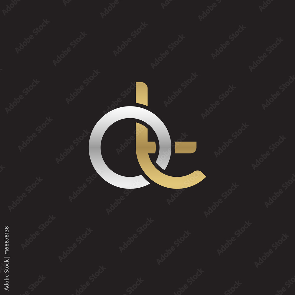 Initial lowercase letter ot, linked overlapping circle chain shape logo ...