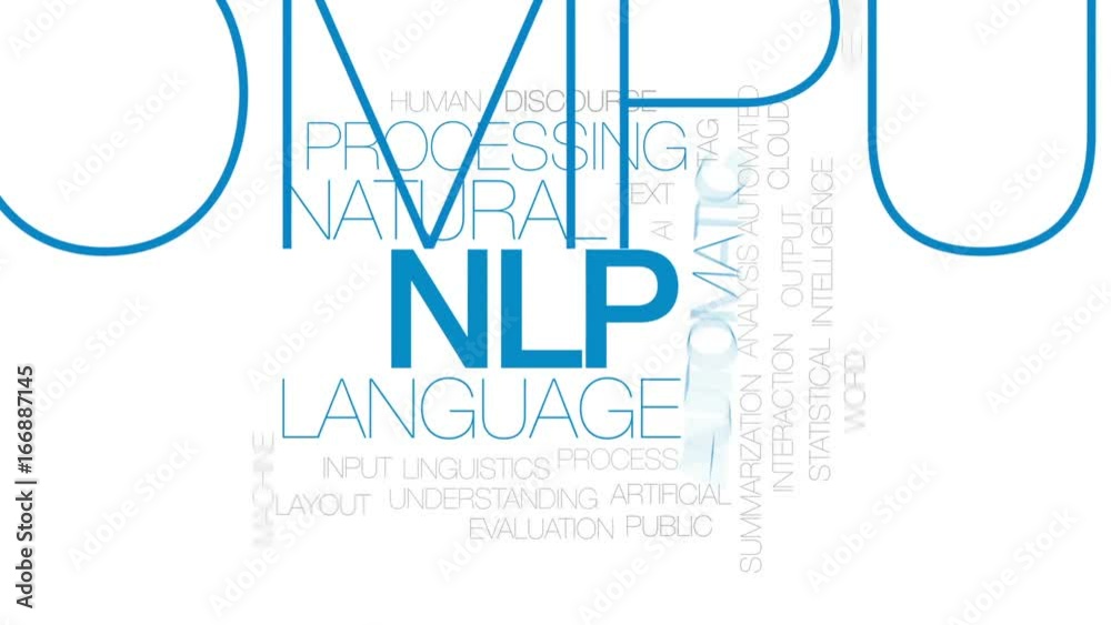NLP animated word cloud, text design animation. Kinetic typography ...