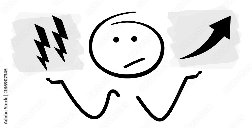 Strichmännchen - Entscheidung gut oder schlecht Stock Vector | Adobe Stock