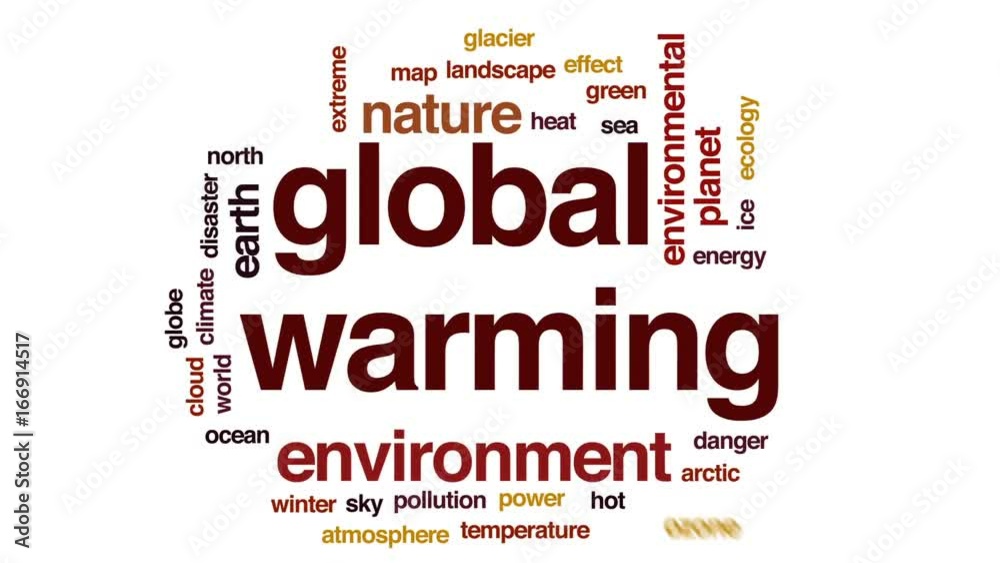 Global warming animated word cloud, text design animation. Stock Video ...