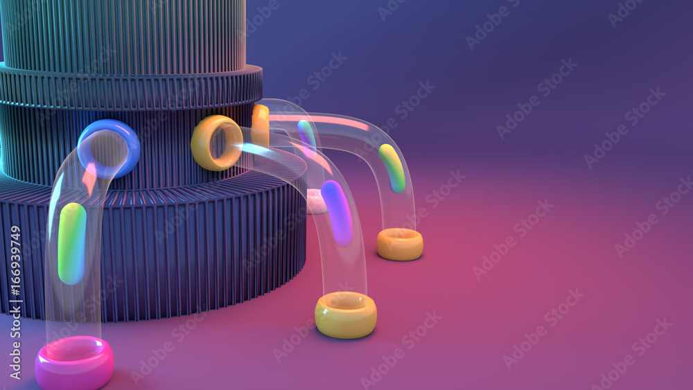 3d rendering picture of cartoon science lab. Stock Illustration | Adobe ...