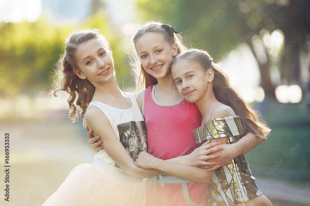 Three Little Girls Hugging