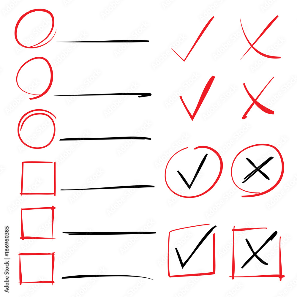 hand drawn check list, check box Stock Vector | Adobe Stock