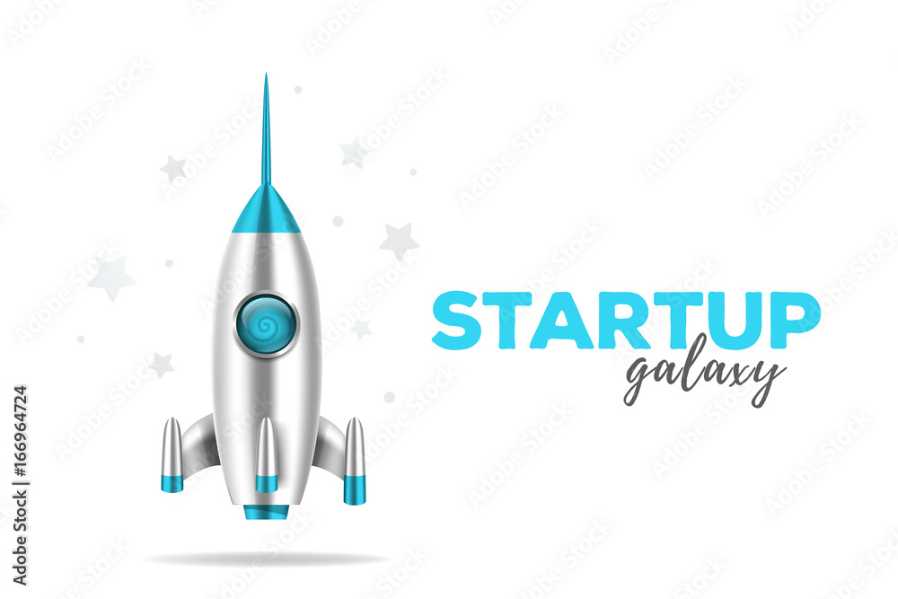 3d design of spaceship with stars. Realistic vector illustration of ...