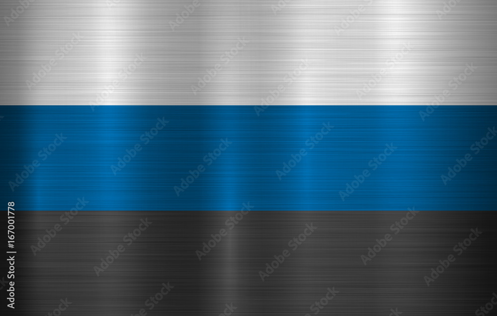 Metal flag of Estonia, EESTI with official proportions and colors ...