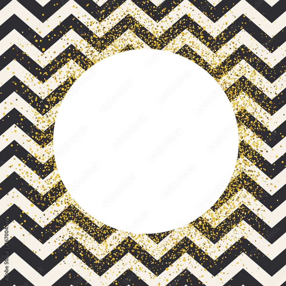 Invitation card design template. Chevron seamless pattern and white ...