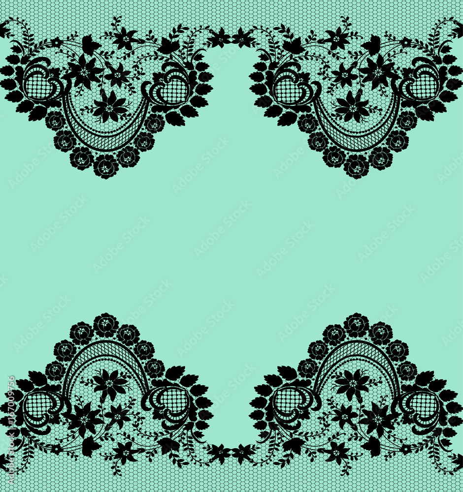 Black lace borders Stock Vector | Adobe Stock