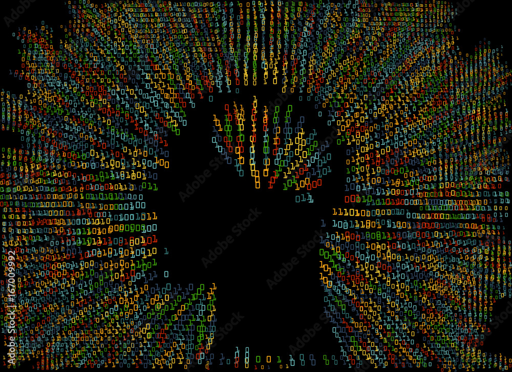 Generative human head shape background. Vector illustration. Concept of ...