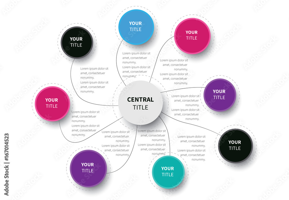 Central Point Infographic Layout Stock Template | Adobe Stock