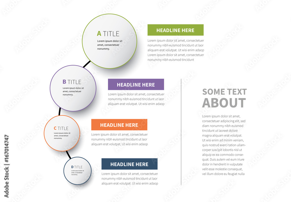 Circles on a Curve Infographic Layout Stock Template | Adobe Stock