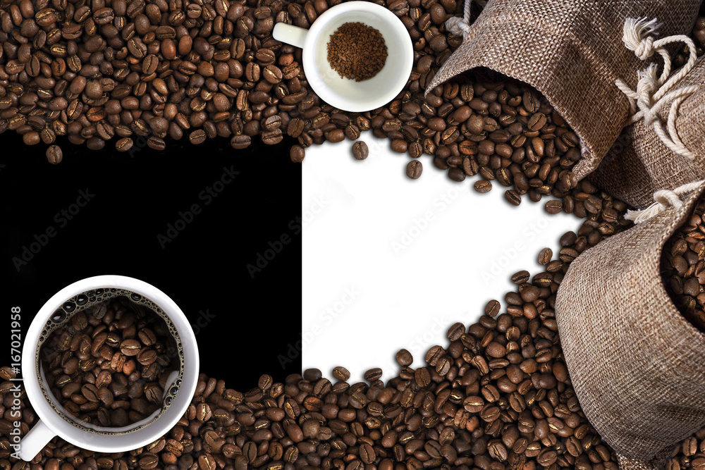 good coffee the back coffee, coffee cup top view with copy space ...