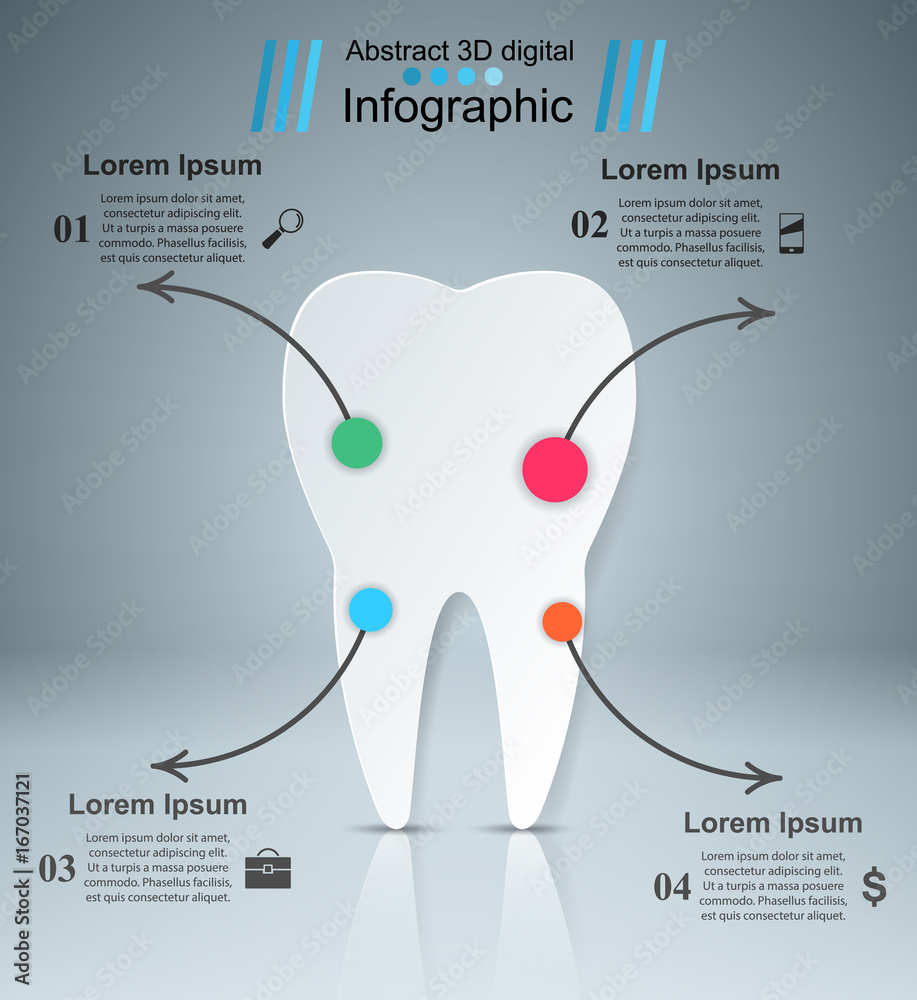 Business Infographics origami style Vector illustration. Tooth icon ...