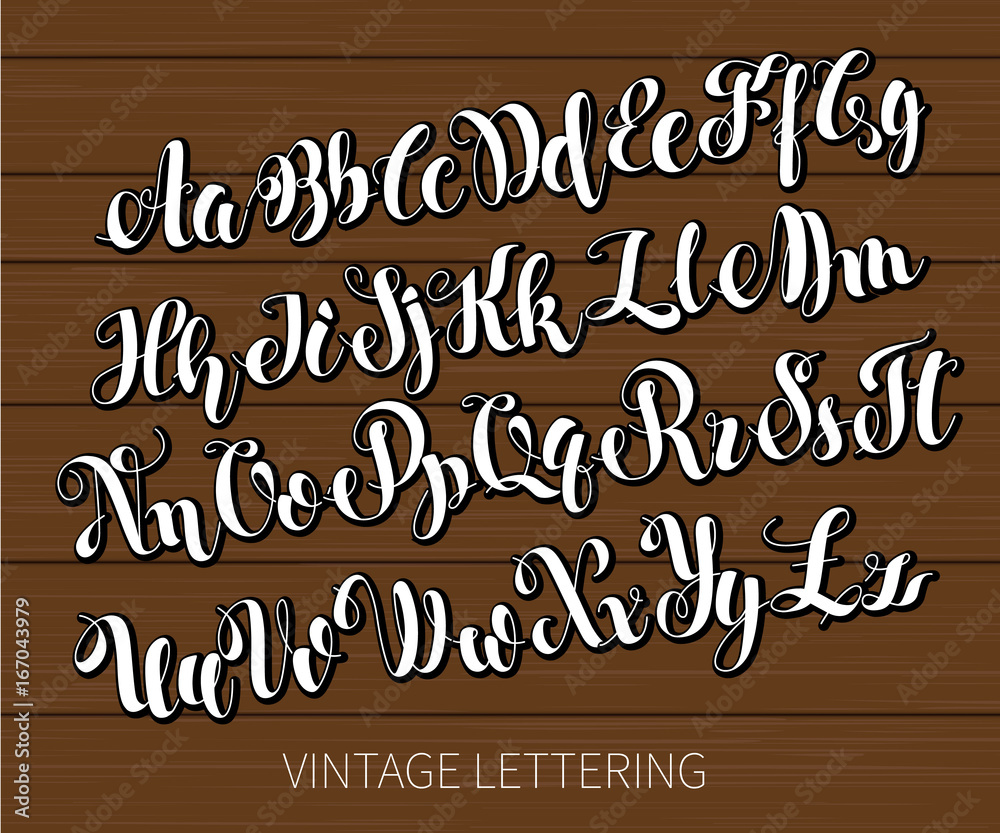 Black and white lettering. ABC Painted Letters. Modern Brushed ...