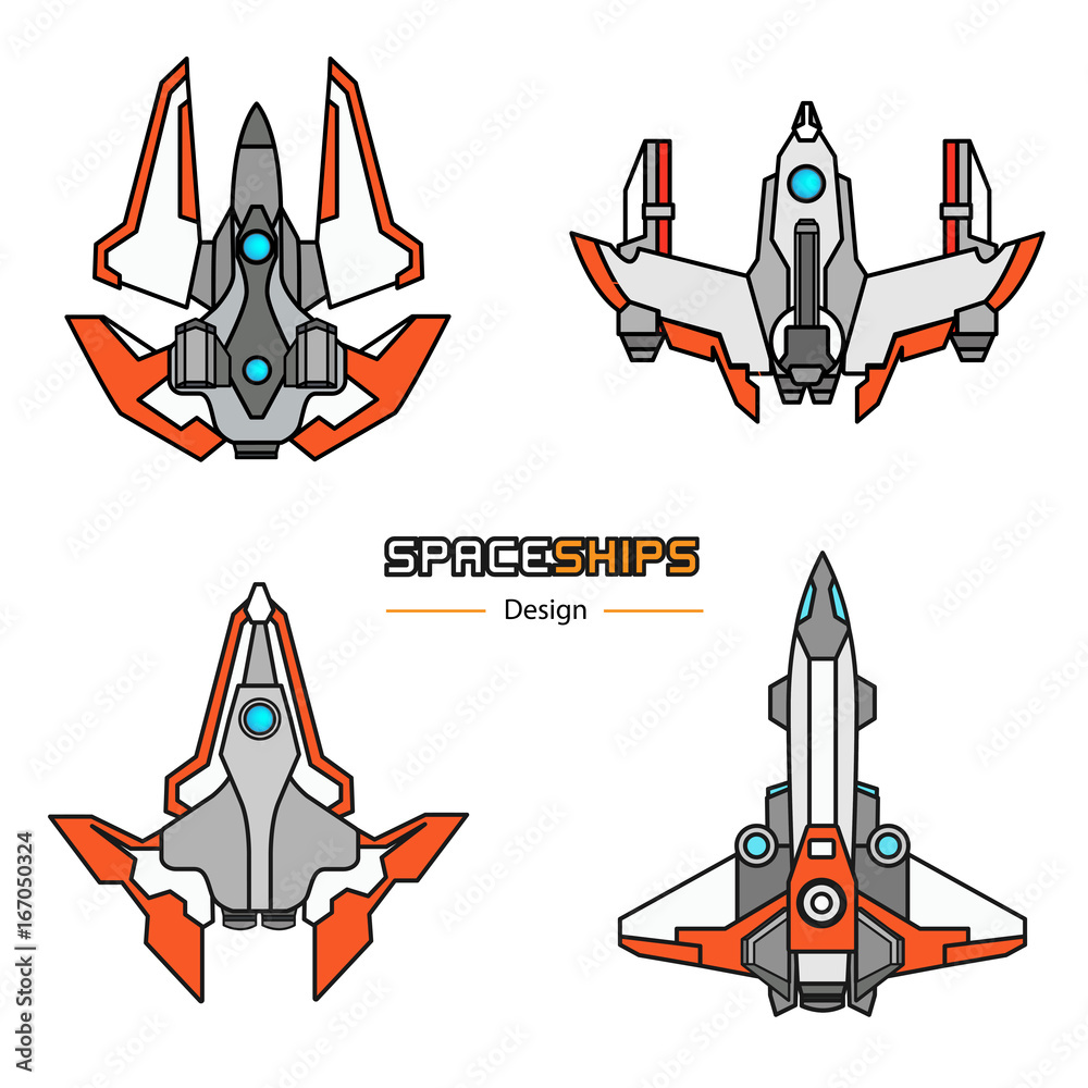 spaceships Stock Vector | Adobe Stock