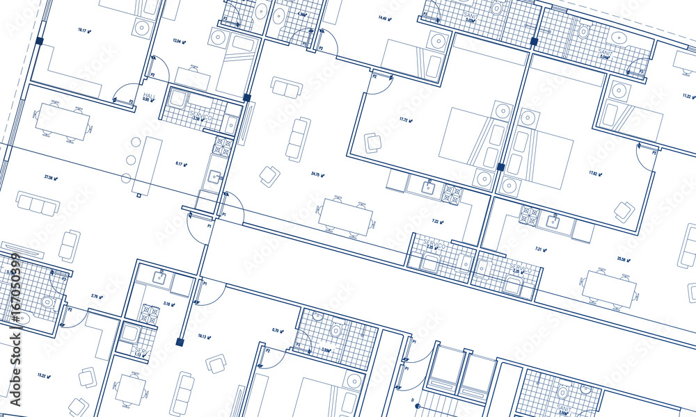 Clean architecture Floor plan background blueprint style white ...