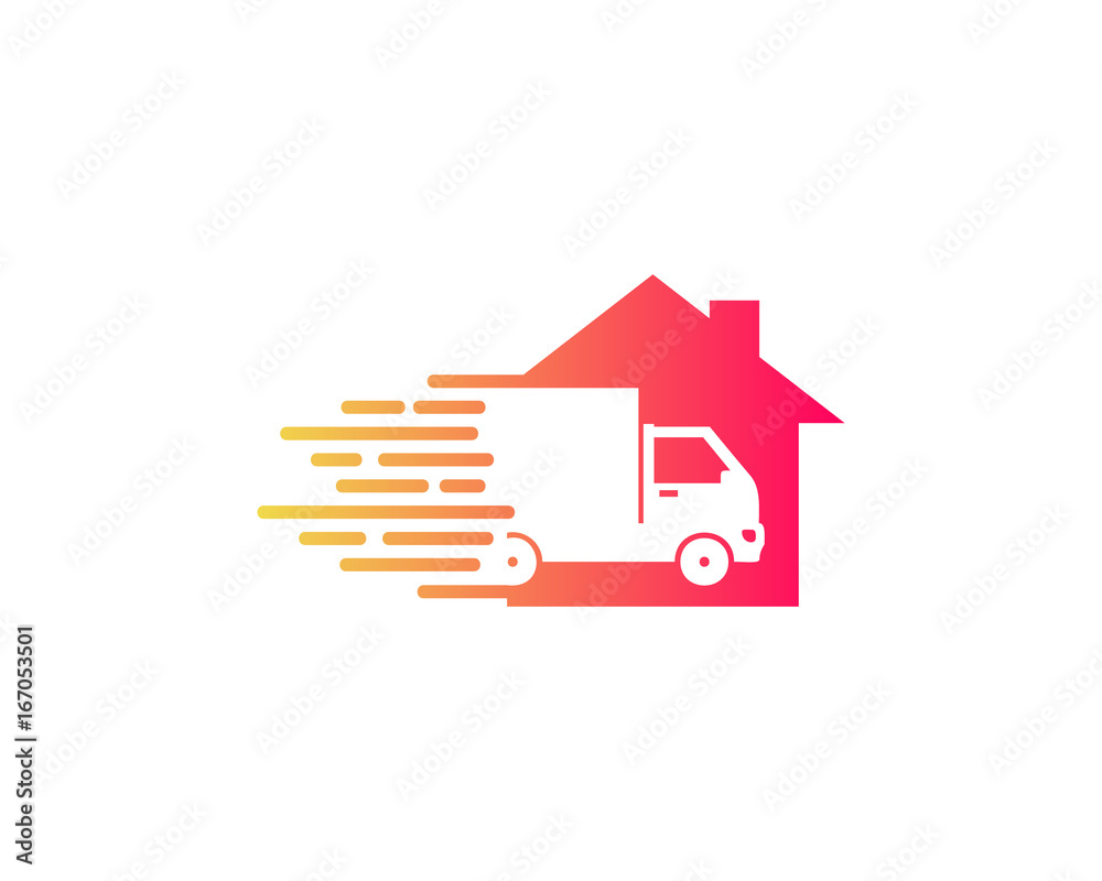 Delivery House Icon Logo Design Element Stock Vector | Adobe Stock