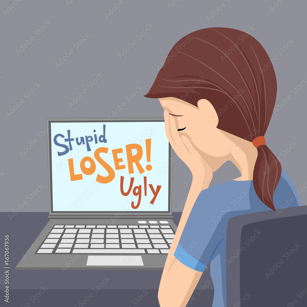 Teen Girl Bullied Cyber Bullying Stock Vector | Adobe Stock