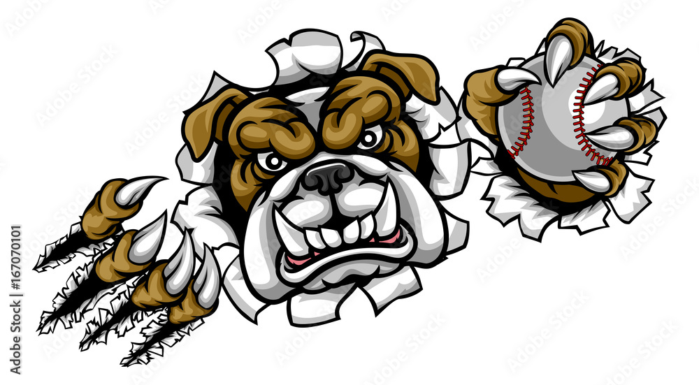 Bulldog Baseball Sports Mascot Stock Vector | Adobe Stock
