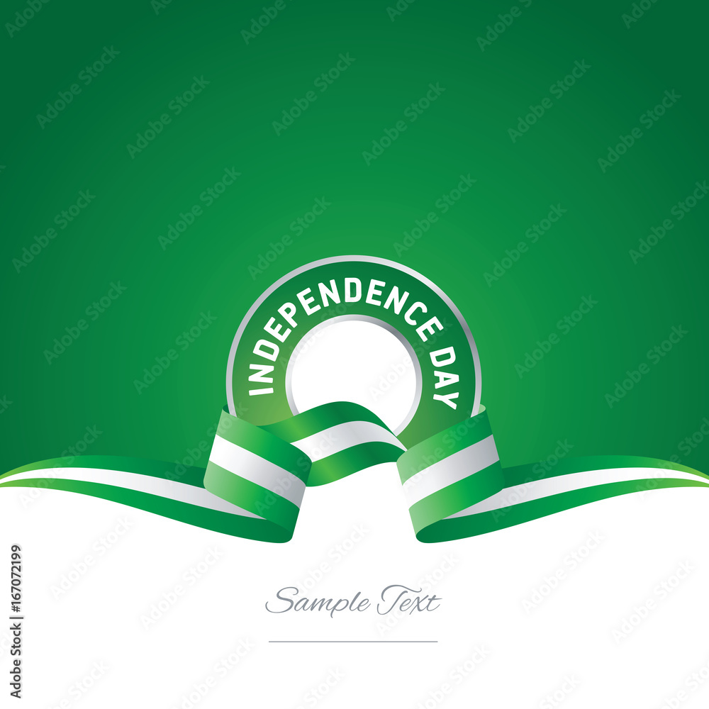Nigeria Independence Day ribbon logo icon Stock Vector | Adobe Stock