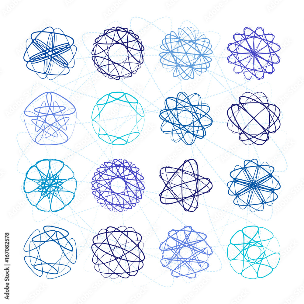 Set of vector spirograph design elements. Stock Vector | Adobe Stock