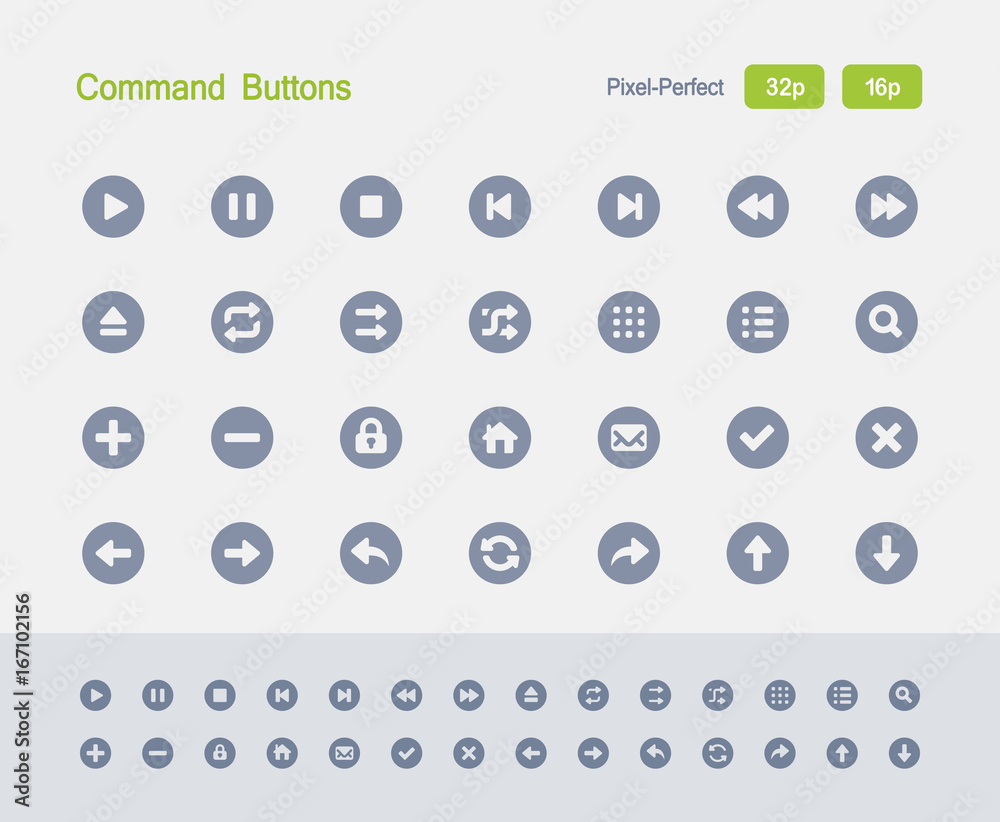 Command Buttons - Granite Icons Stock Vector | Adobe Stock