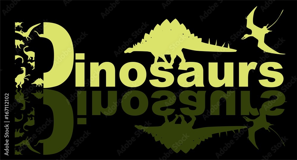 Logo design of word dinosaurs vector Stock Vector | Adobe Stock