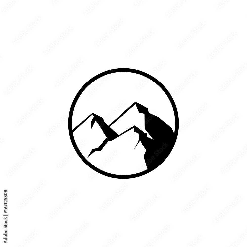 circle silhouette mountain vector logo Stock Vector | Adobe Stock