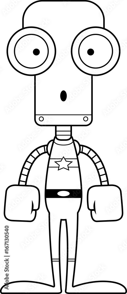 Cartoon Surprised Superhero Robot Stock Vector | Adobe Stock