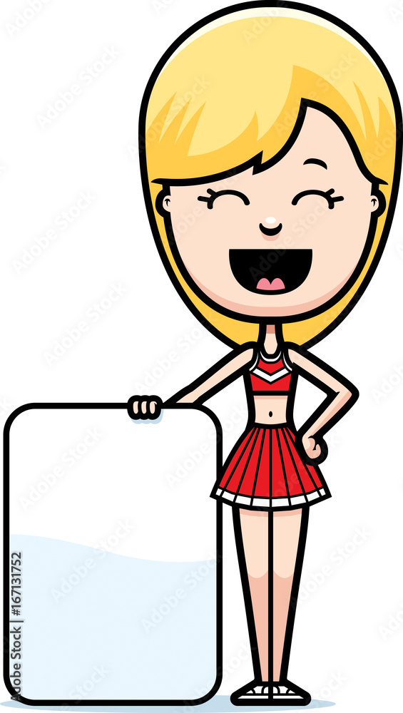 Cartoon Cheerleader Sign Stock Vector | Adobe Stock