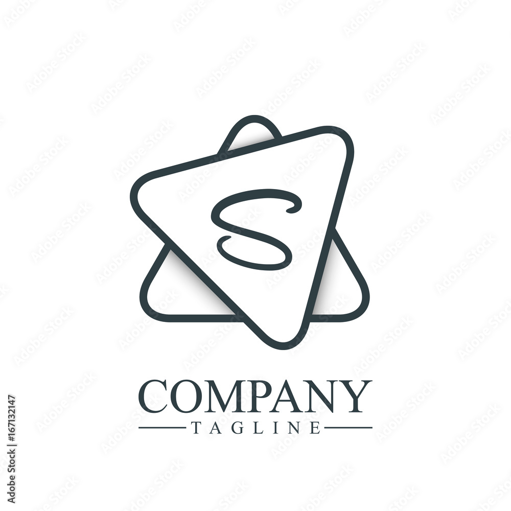 Initial Letter S Double Triangle Design Logo Stock Vector | Adobe Stock