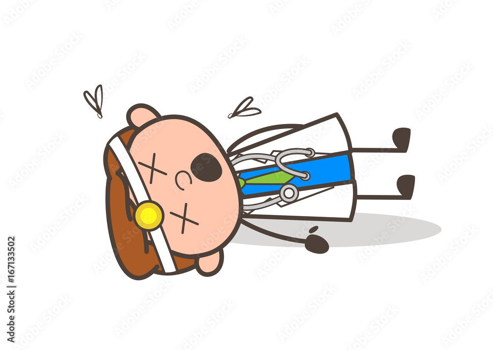 Cartoon Doctor Dead Body Vector Stock Vector | Adobe Stock