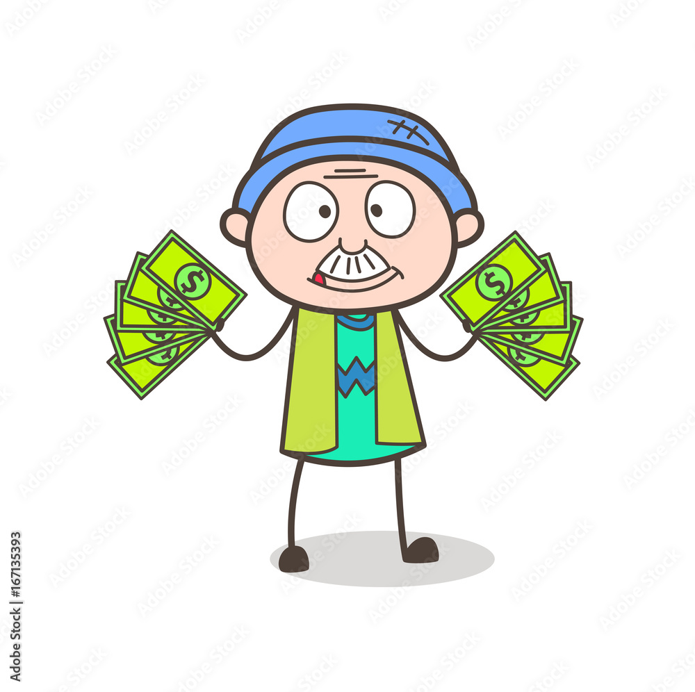 Greedy Money Cartoon