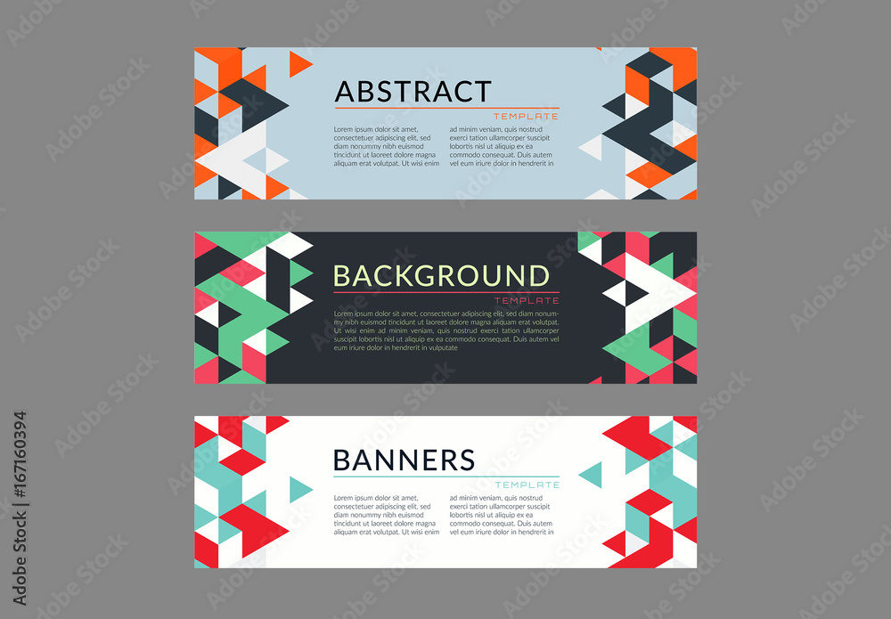 Colorful Triangle Pattern Web Banners Stock Template | Adobe Stock