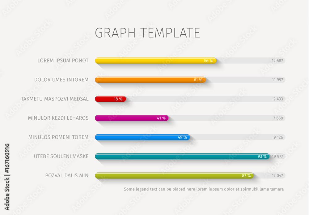 Horizontal Status Graph Infographic 1 Stock Template | Adobe Stock