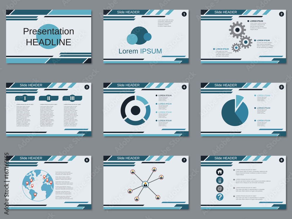 Professional business presentation, slide show vector design template ...