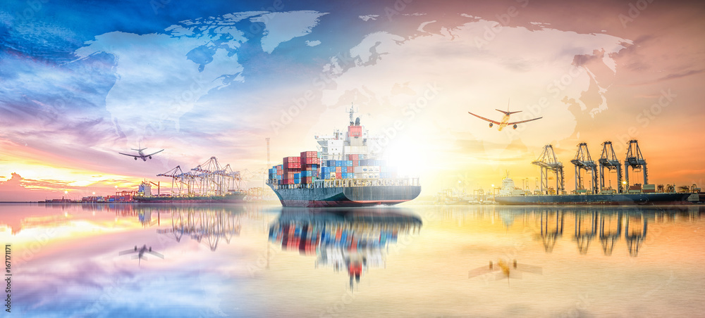 Global business logistics import export concept and transport industry ...