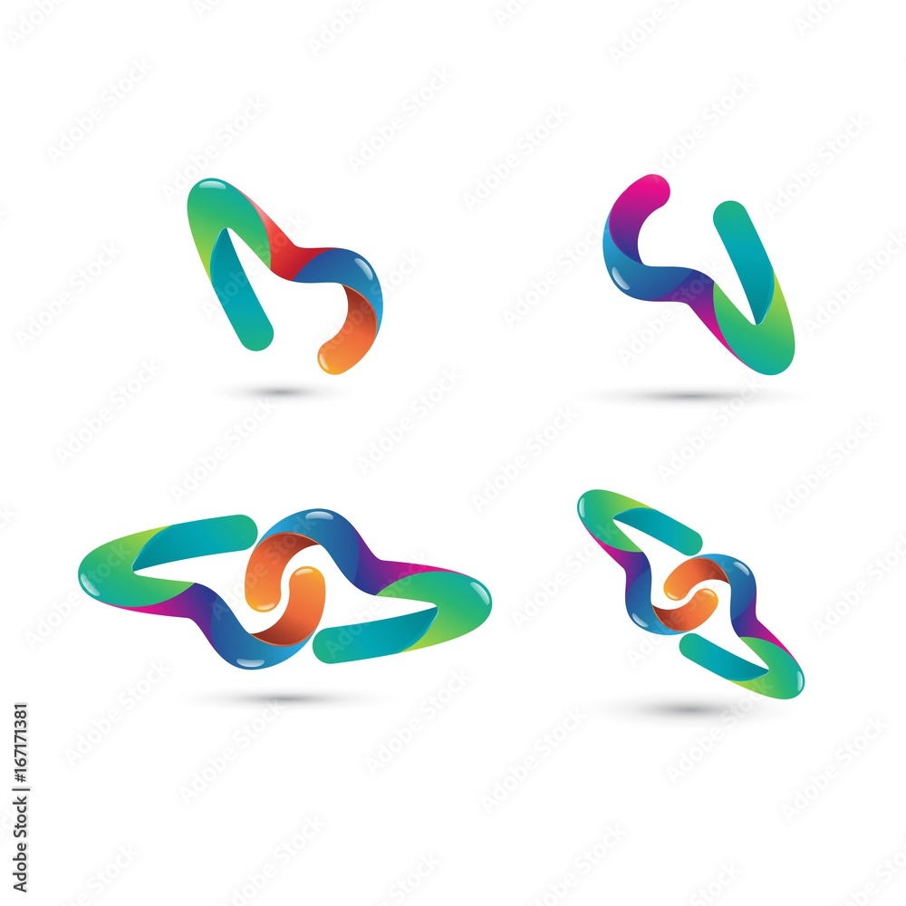 Abstract Colorful abc Logo , Set of Letter abc Logo Stock Vector ...